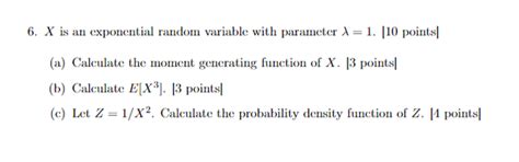 solved x ﻿is an exponential random variable with parameter