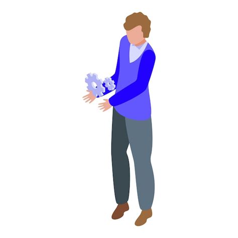 Premium Vector Software Developer Holding Gears Representing