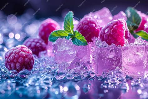 Premium Photo Delicious Raspberry Ice