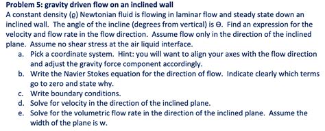 solved problem 5 gravity driven flow on an inclined wall a
