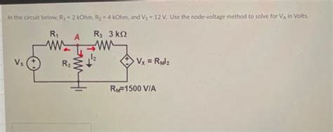 solved in the circuit below r1 2kohm r2 4kohm and v5 12 v