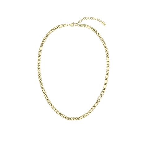 Kassy Yellow Gold Plated Logo Curb Chain