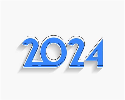 Free Vector Line Style 2024 Lettering White Background For New Year