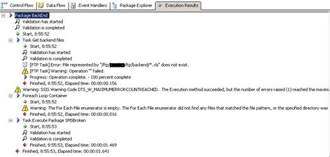 Solved Package Failed Error Message When Executing Job SSIS FTP Task Experts Exchange