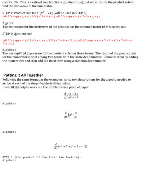 Solved OVERVIEW This Is A Ratio Of Two Functions Quotient Chegg Com