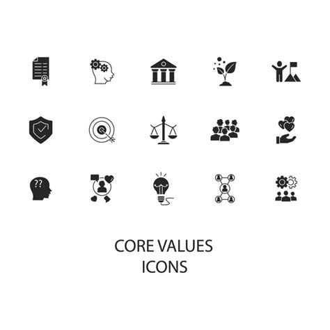 Core Values Icons Set Core Values Pack Symbol Vector Elements For