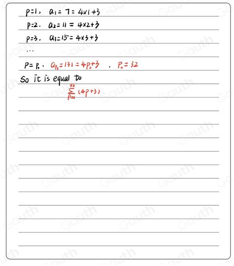 solved how is the series 7 11 15 ·s 131 represented in summation