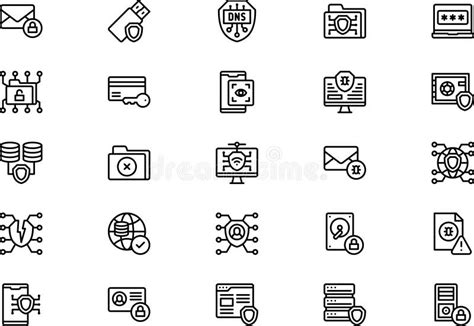 Data Protection Icons Collection Is A Vector Illustration With Editable