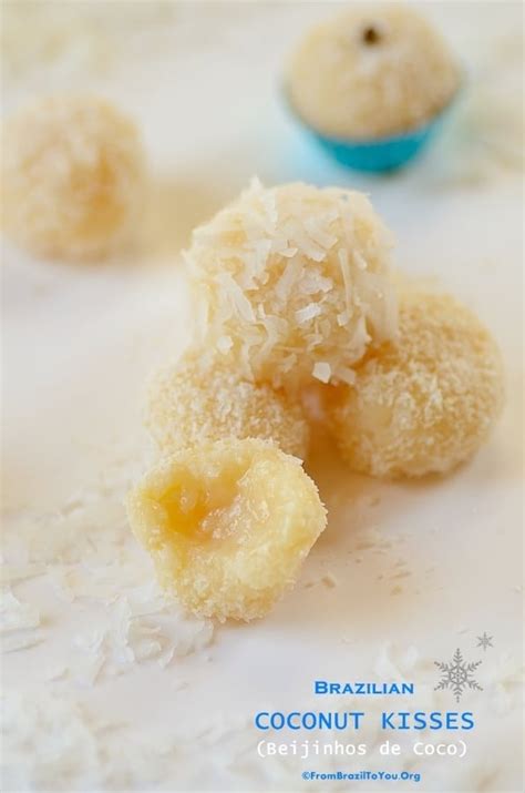 Brazilian Coconut Kisses Beijinhos De Coco Coconut Recipes Coconut