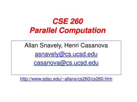 Ppt Cse 260 Parallel Computation Powerpoint Presentation Free Download Id539719