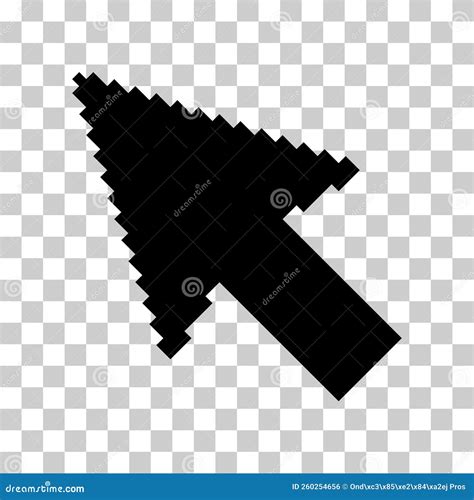 Arrow Pixel Icon Web Cursor Click Mouse Symbol Computer Pointer Vector Illustration Stock