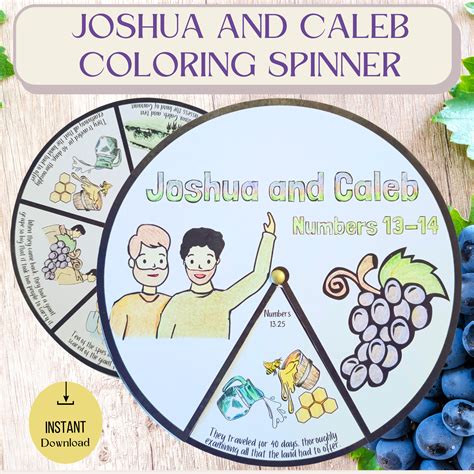 Joshua And Caleb Coloring Spinner Wheel Joshua And Caleb Craft Sunday Babe Craft Bible
