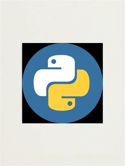 Circular Python Coding Language Logo Photographic Print By Bluepencilart Redbubble