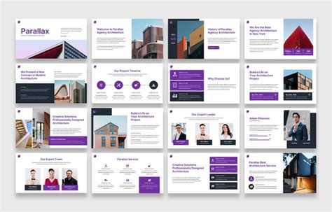 Parallax Architecture And Property Presentation Incl Purple And Business