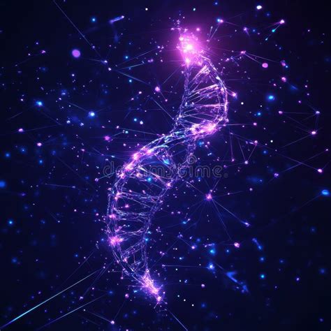 Glowing Dna Double Helix Illustrating Molecular Connections In A Vibrant Cosmic Background