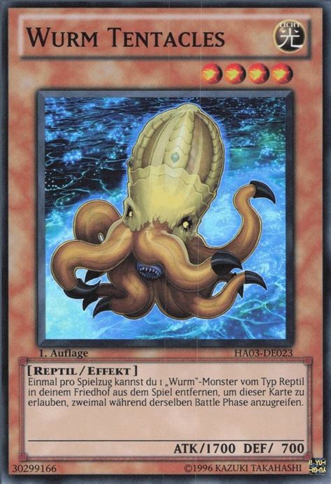 Recollectibles Sammelkarte Yugioh Karte Wurm Tentacles Yu Gi Oh Karte Ha03 De023 Super Rare