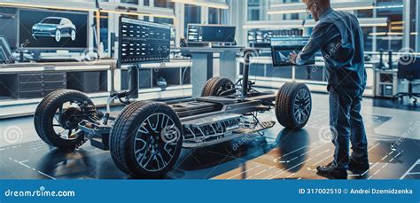 Chassis With Wheels And Fifth Wheel Coupling Of A Modern Heavy Black