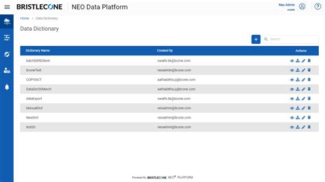 Data Dictionary Dashboard