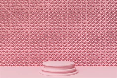 Premium Photo 3d Rendering Abstract Geometry Pink Color Pedestal