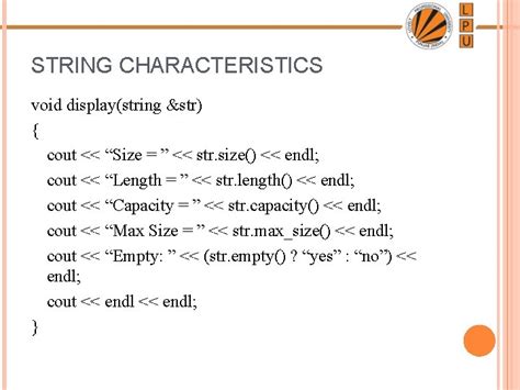 String Class And Its Objects Introduction A String