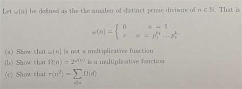 Solved Let ωn Be Defined As The The Number Of Distinct
