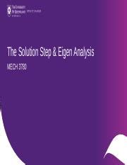 The Solution Step Eigen Analysis In Mech Selecting The Course Hero