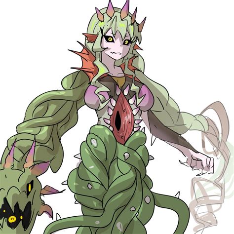 Hydramon Digimon Highres Claws Dragon Personification Plant Sharp Teeth Spikes Teeth