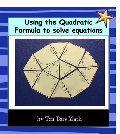 Solving Quadratic Equations Puzzle Activity ~ Tentors Math Teacher