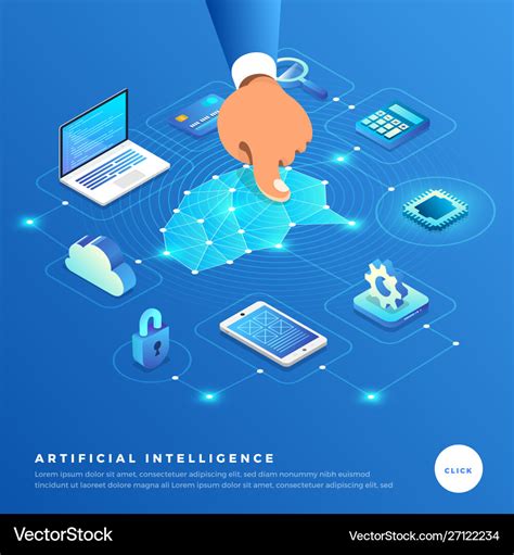 Isometric Artificial Intelligence Royalty Free Vector Image