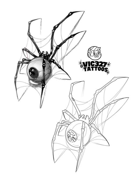 Spider Drawing With Vice Tattoos