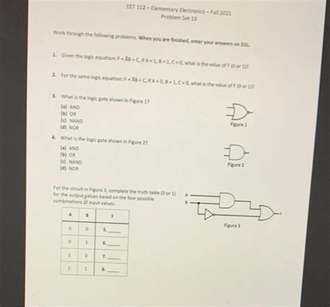 solved eet 112 elementary electronics fall 2021 problem