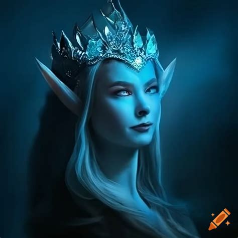 Artwork Of An Elf Princess With An Ice Crown On Craiyon