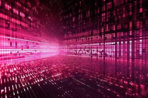 Pink Binary Code On Dark Creating An Atmosphere Of Data Technology And