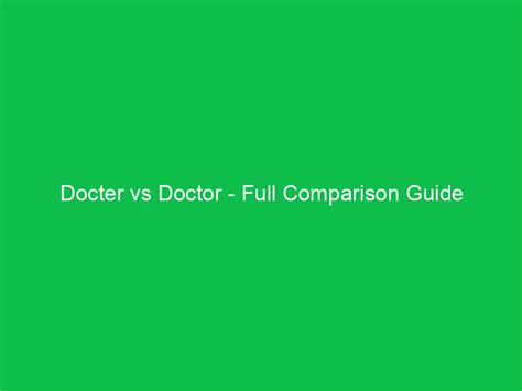 Docter Vs Doctor Guia De Comparação Completo Prep My Career