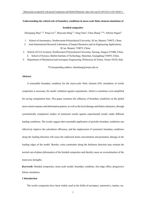 Pdf Understanding The Critical Role Of Boundary Conditions In Meso Scale Finite Element
