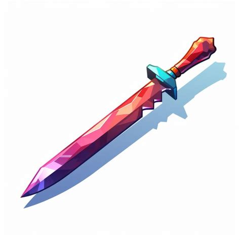 Premium Ai Image Colorful Stylized Sword Crystalcore Inspired Design