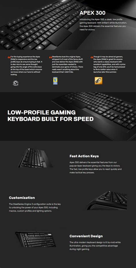 Buy Steelseries Apex 300 Illuminated Gaming Keyboard [ss 64450] Pc Case Gear Australia