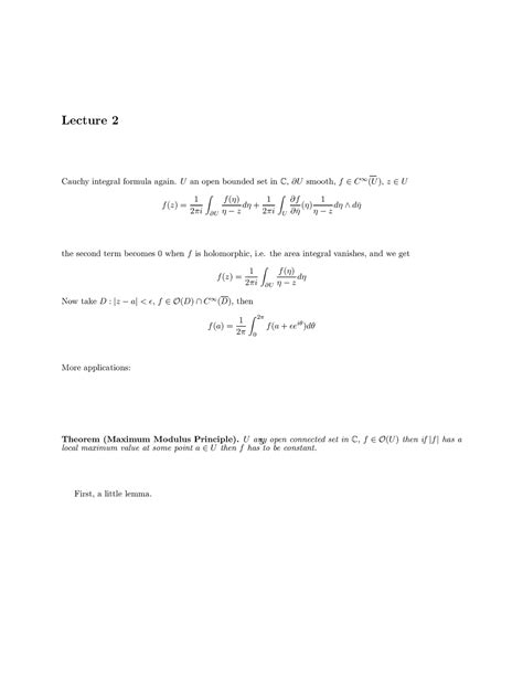Cauchy Integral Formula Cont Inhomogeneous Cr Equation Riemann