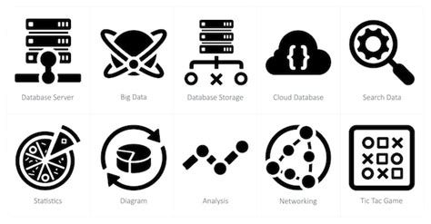 premium vector a set of 10 web marketing icons as database server big