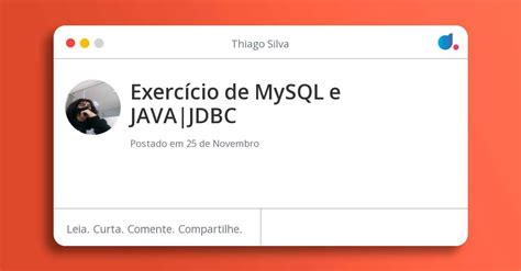 exercício de mysql e java jdbc