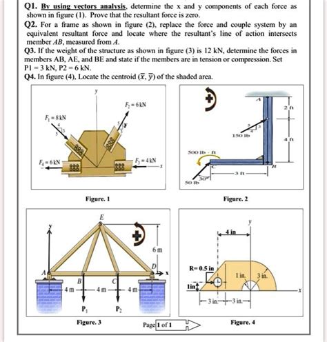 Q By Using Vectors Analysis Determine The X And Y Components Of Each Force As Shown In Figure