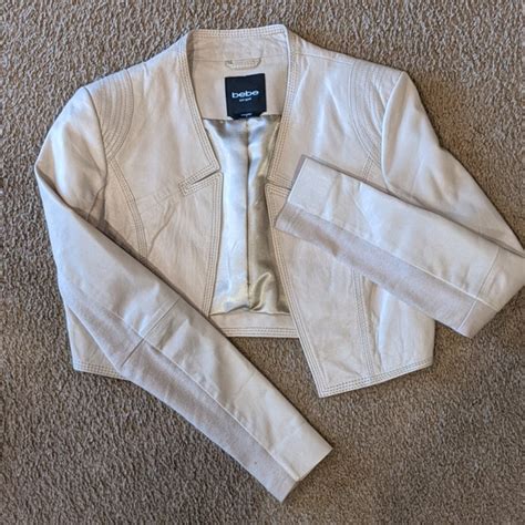Bebe Jackets And Coats Leather Bebe Cropped Jacket Poshmark
