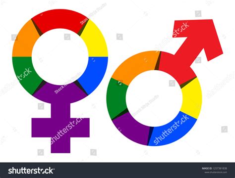 Gender Symbol Rainbow Color Isolated Illustration Stock Vector Royalty