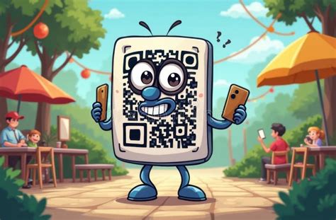 Close Up Funny Cartoon Of A Qr Code At 20 1 2025 Stock Illustration Illustration Of Legs
