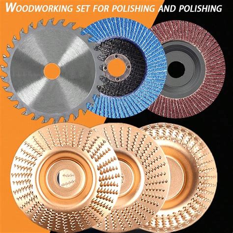 4 Woodworking Sanding Disc Set 6pcs Include Wood Cutting Disc Wood