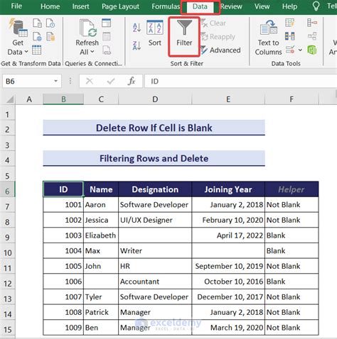 How To Delete Row If Cell Is Blank In Excel