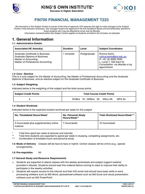 Fin700 Financial Management Overview Pdf Educational Assessment