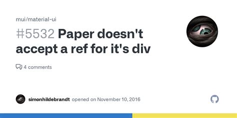 Paper Doesnt Accept A Ref For Its Div · Issue 5532 · Muimaterial Ui