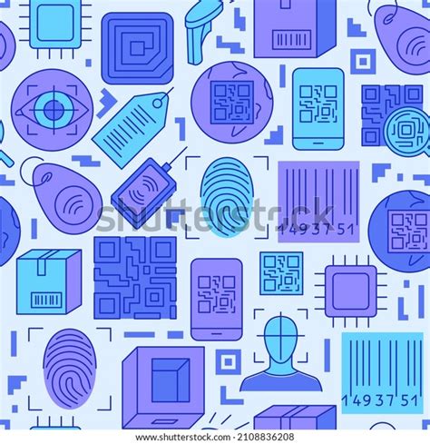 Qr Code Barcode Seamless Pattern Identification Stock Vector Royalty