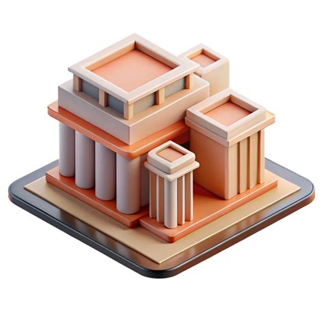 Dramatic Distinctive Concept Art Style Isolated Cutout Of A Single Architectural Model Scale